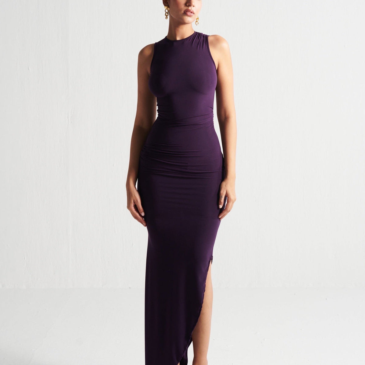 GRAPE ASYMMETRIC DRESS – LabelAnkitaJain