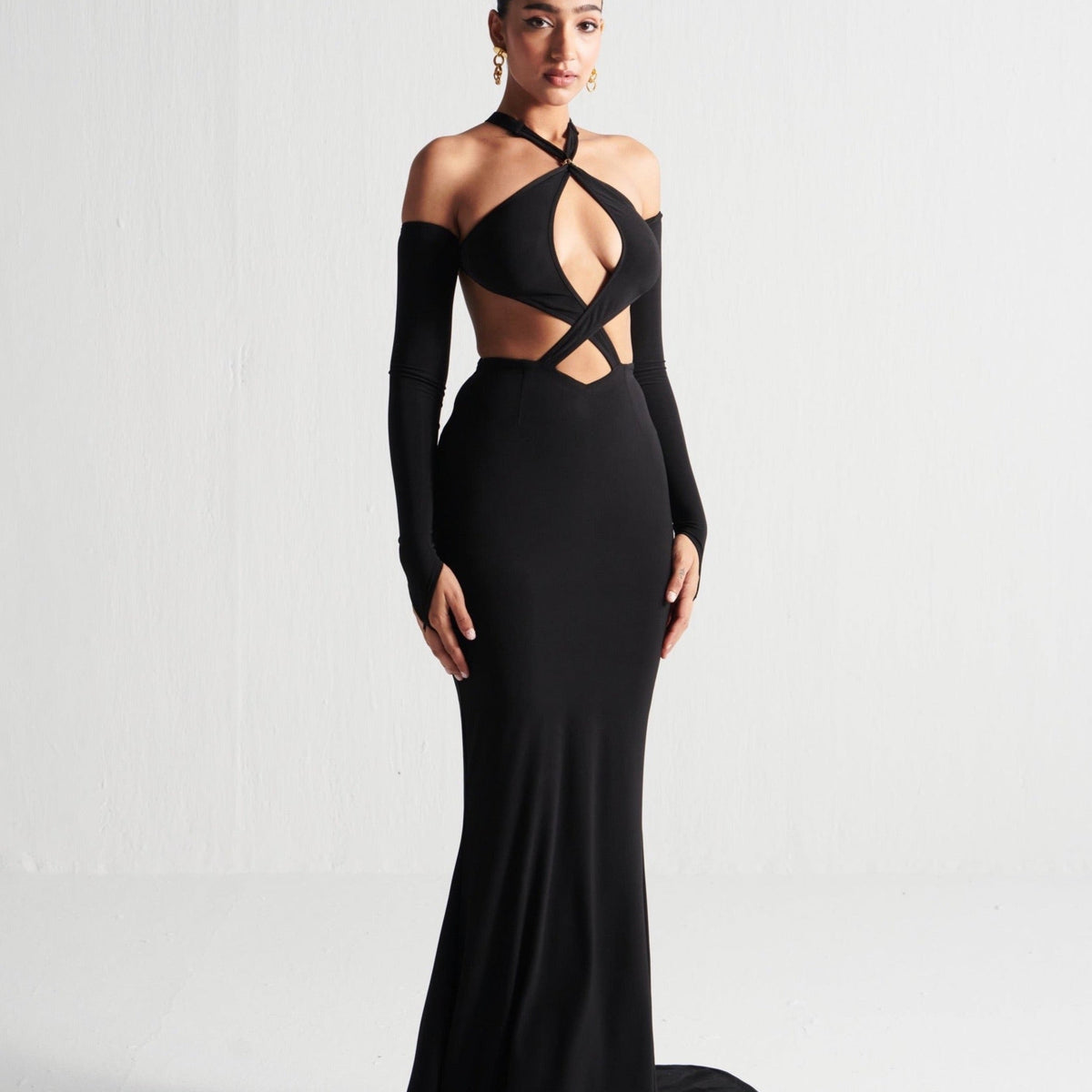 BLACK CUT-OUT DRESS – LabelAnkitaJain