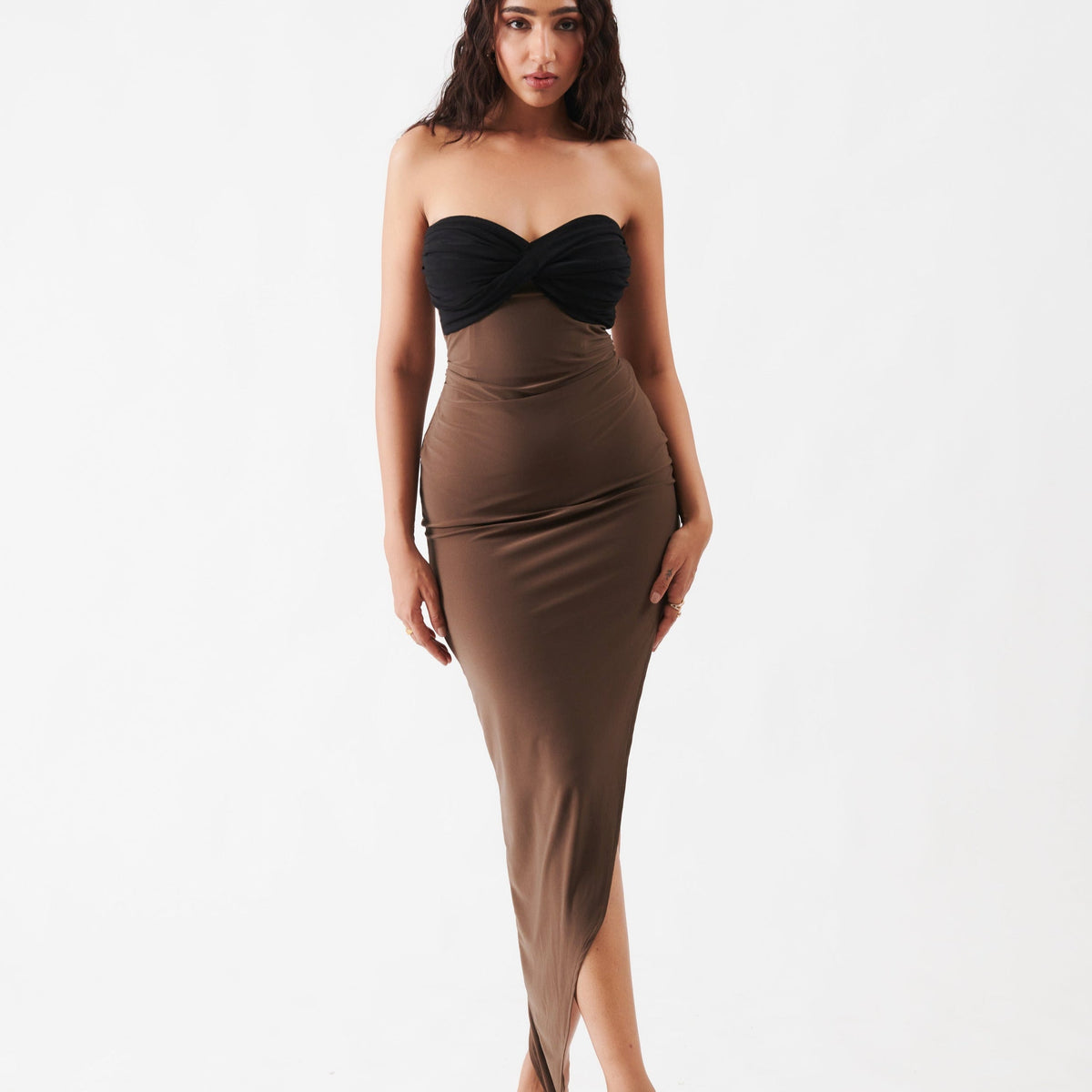 CACAO SWATHE DRESS – LabelAnkitaJain
