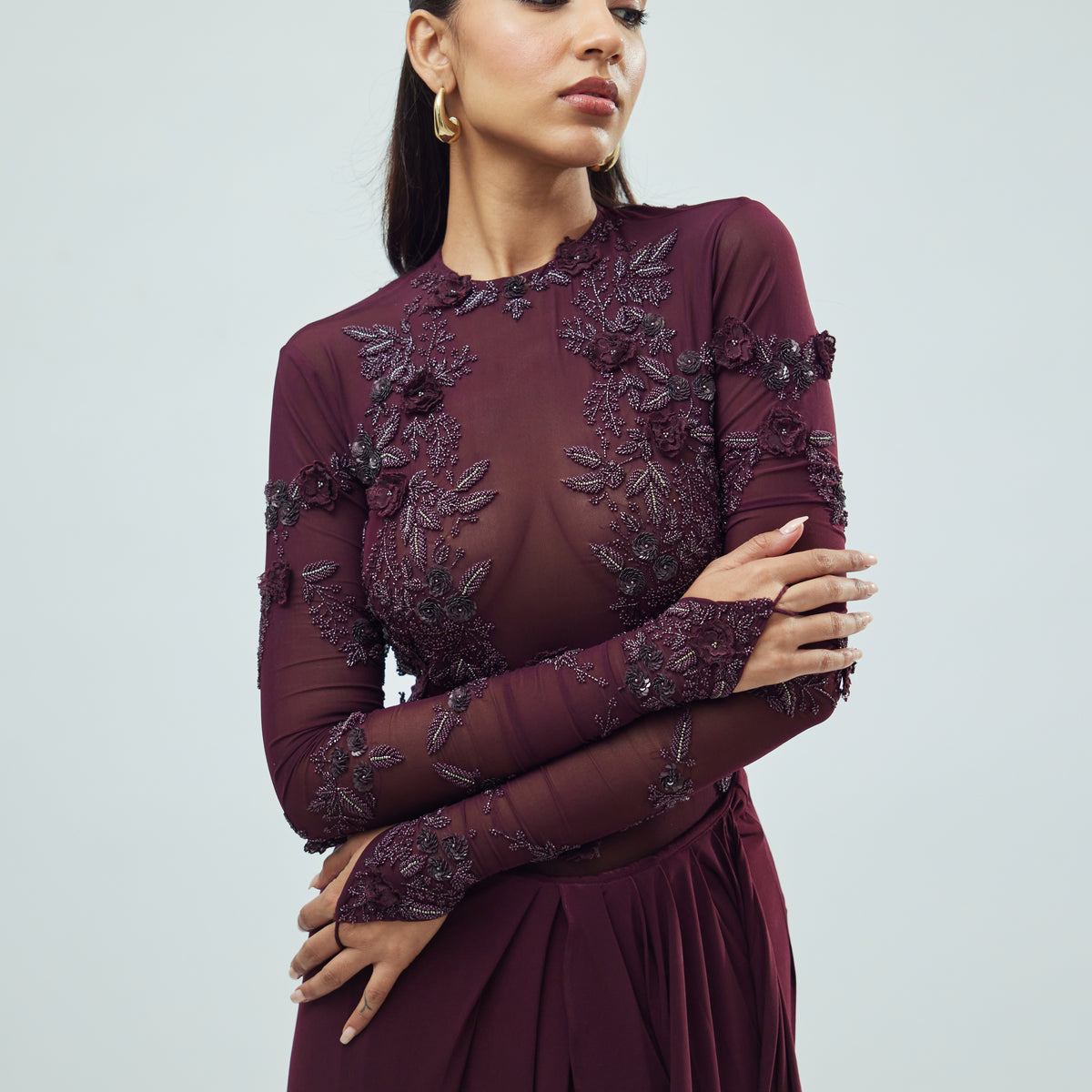 BORDEAUX BODYSUIT – LabelAnkitaJain