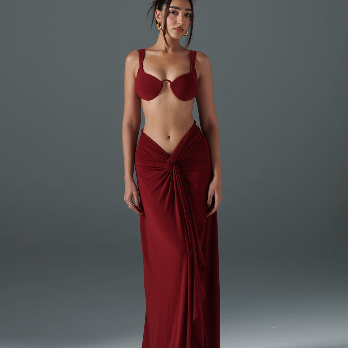 CRIMSON DRAPED SET – LabelAnkitaJain