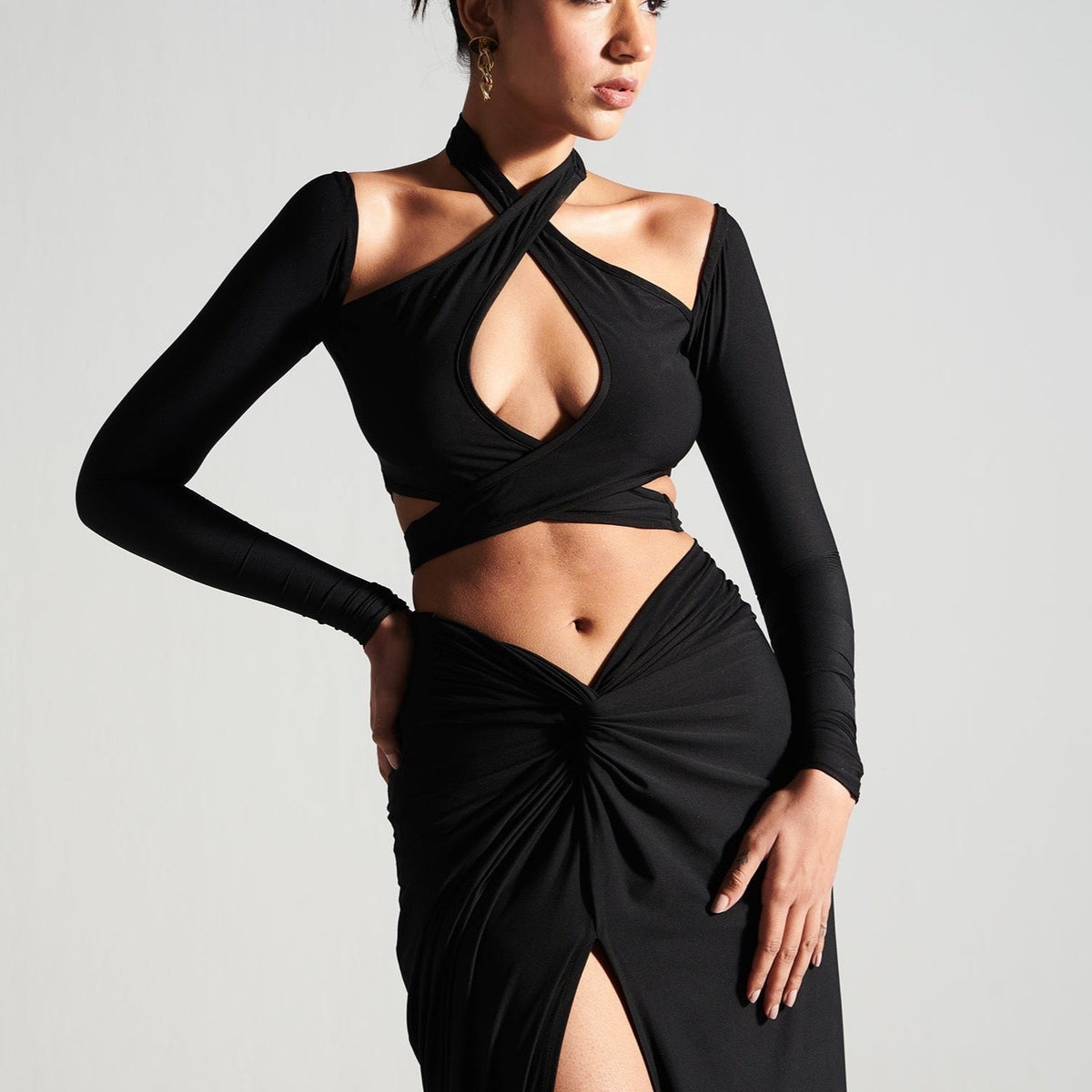 BLACK TIE TOP – LabelAnkitaJain