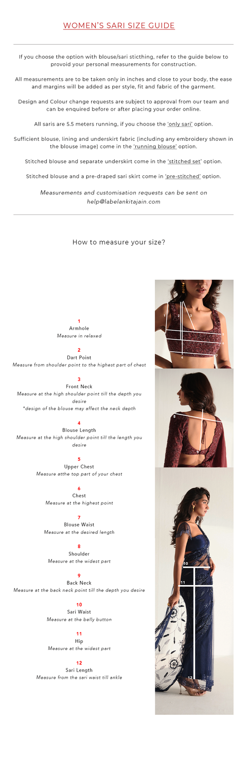 Sari Size Guide – LabelAnkitaJain